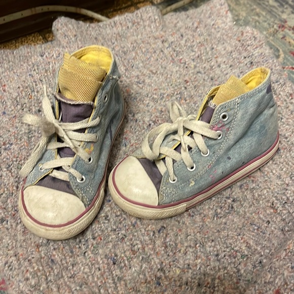 Converse | Shoes | Converse Paint Splatter Ruffle Hi Top Tulle | Poshmark